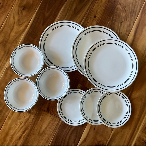 Corelle | Dining | Corelle Livingware Classic Cafe Black Set Of 9 ...